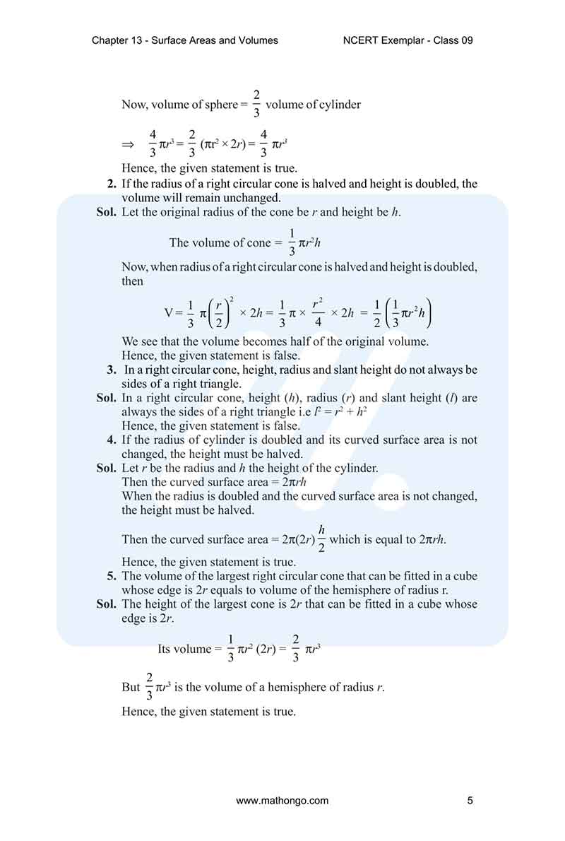 NCERT Exemplar for Class 9 Maths Chapter 13 – MathonGo