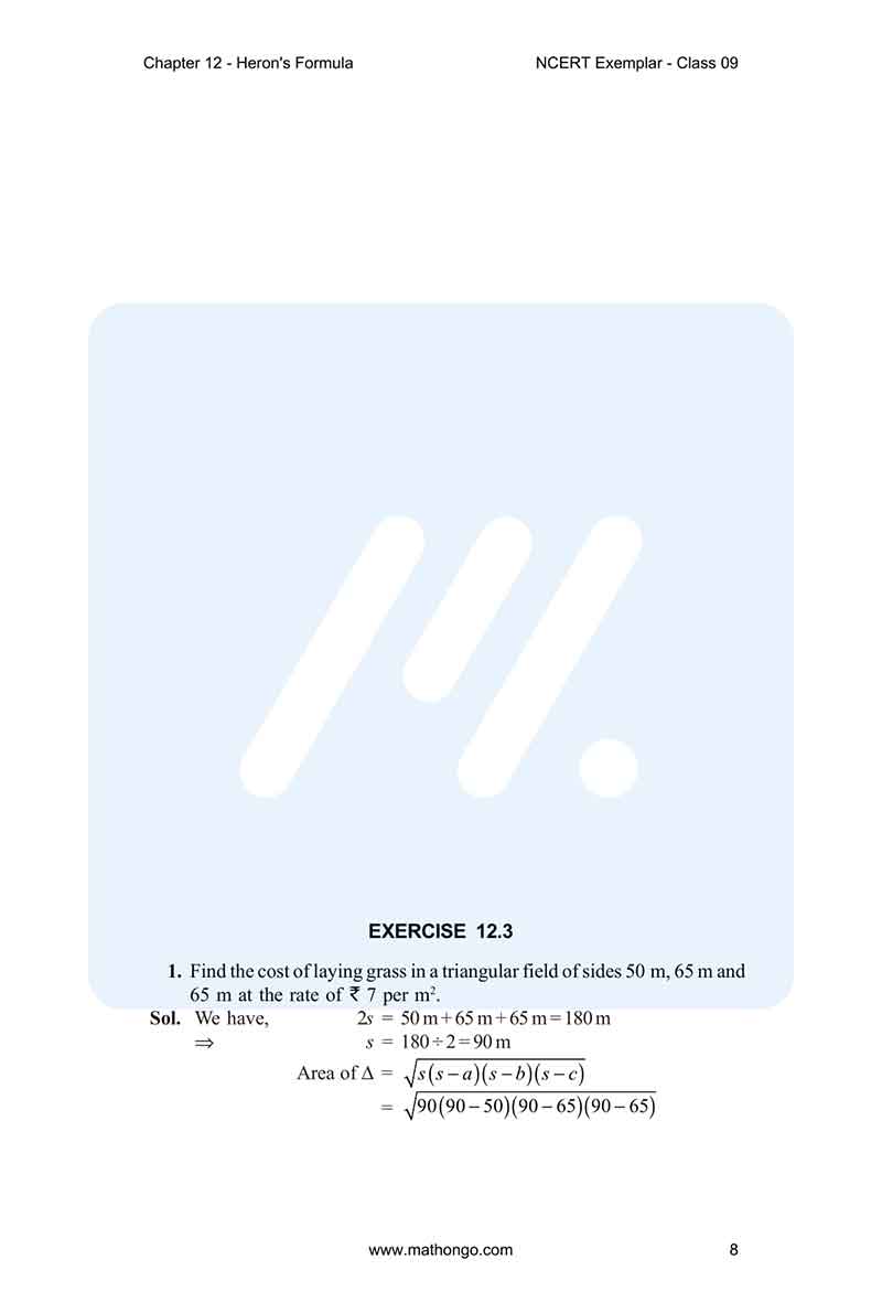 NCERT Exemplar for Class 9 Maths Chapter 12 – MathonGo