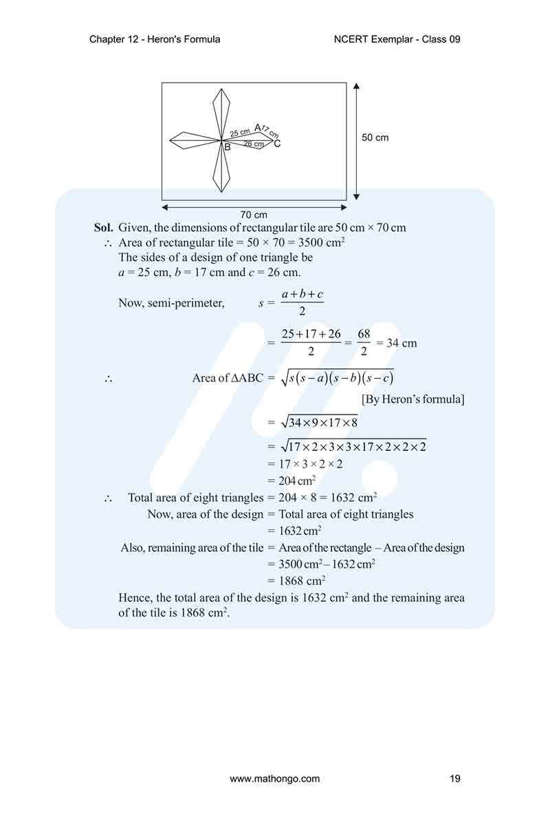 NCERT Exemplar for Class 9 Maths Chapter 12 – MathonGo