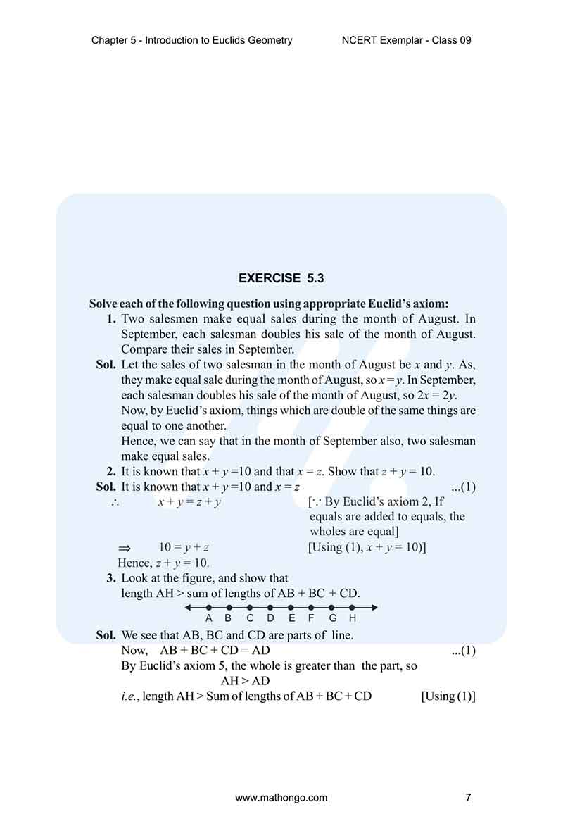NCERT Exemplar for Class 9 Maths Chapter 5 – MathonGo
