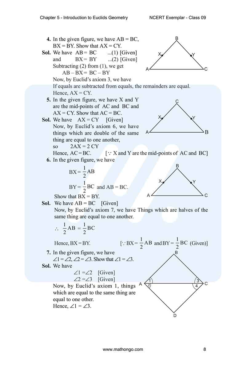 NCERT Exemplar for Class 9 Maths Chapter 5 – MathonGo