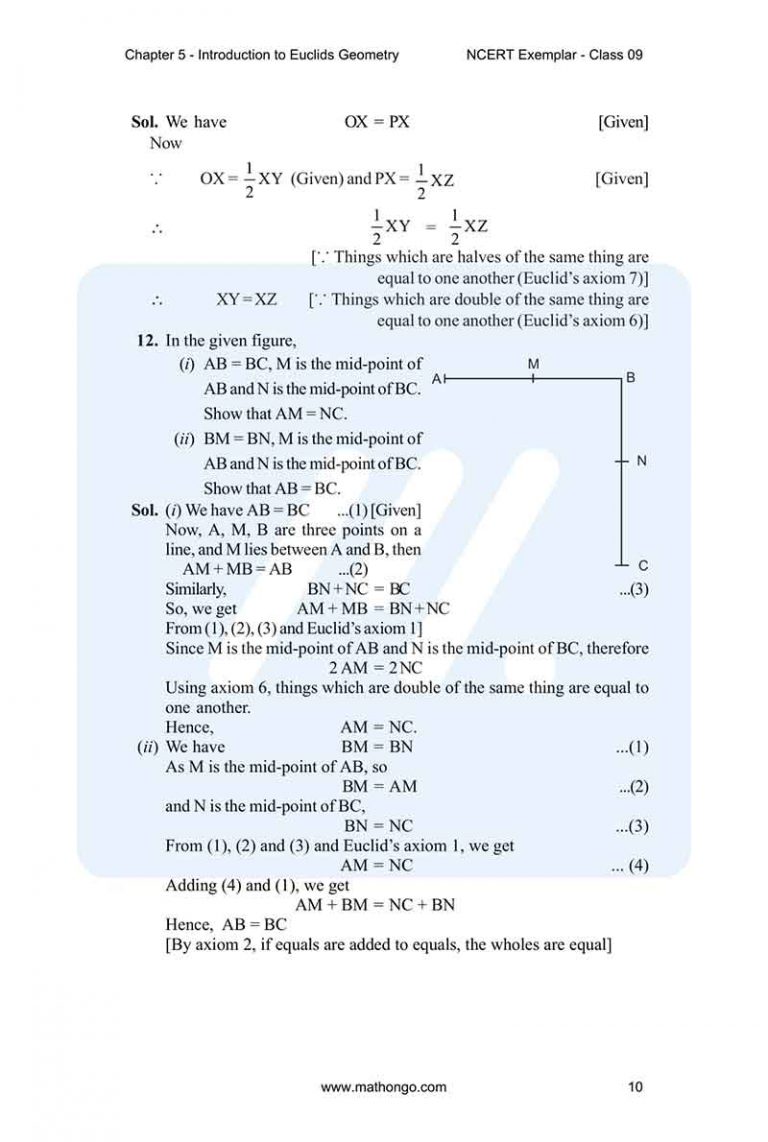 NCERT Exemplar for Class 9 Maths Chapter 5 – MathonGo