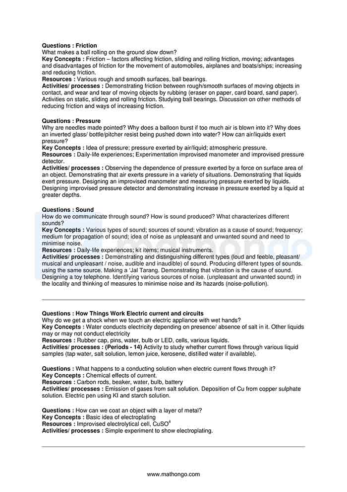 CBSE Syllabus For Class 8 Science MathonGo