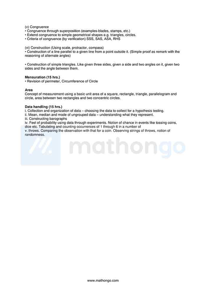 CBSE Syllabus For Class 7 Maths MathonGo