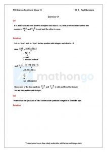 RD Sharma Class 10 Solutions Chapter 1 – Real Numbers – MathonGo