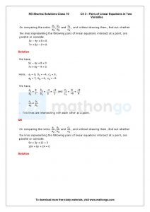 RD Sharma Class 10 Solutions Chapter 3 – Pair of Linear Equations in ...
