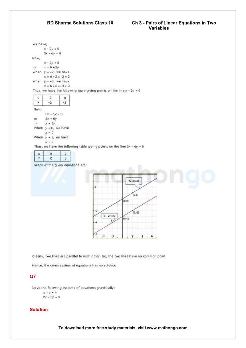 RD Sharma Class 10 Solutions Chapter 3 – Pair of Linear Equations in ...