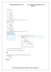 RD Sharma Class 10 Solutions Chapter 3 – Pair of Linear Equations in ...