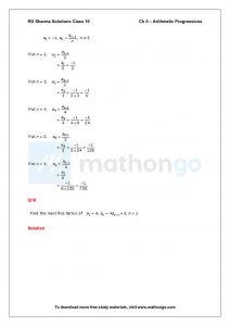 RD Sharma Class 10 Solutions Chapter 5 – Arithmetic Progressions – MathonGo