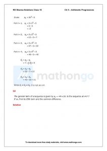 RD Sharma Class 10 Solutions Chapter 5 – Arithmetic Progressions – MathonGo