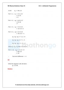 RD Sharma Class 10 Solutions Chapter 5 – Arithmetic Progressions – MathonGo