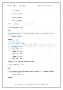 RD Sharma Class 10 Solutions Chapter 5 – Arithmetic Progressions – MathonGo
