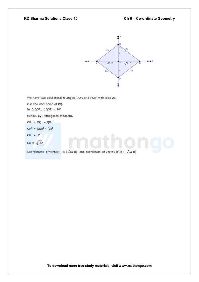 RD Sharma Class 10 Solutions Chapter 6 – Co-ordinate Geometry – MathonGo