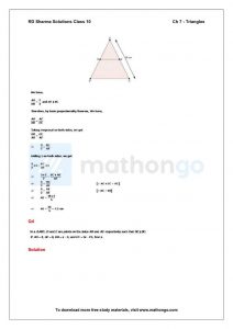 RD Sharma Class 10 Solutions Chapter 7 – Triangles – MathonGo