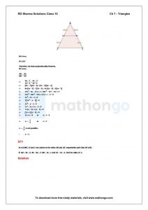 RD Sharma Class 10 Solutions Chapter 7 – Triangles – MathonGo