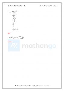 RD Sharma Class 10 Solutions Chapter 10 – Trigonometric Ratios – MathonGo
