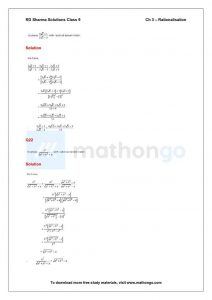 RD Sharma Class 9 Solutions Chapter 3 – Rationalisation – MathonGo