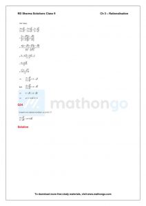 RD Sharma Class 9 Solutions Chapter 3 – Rationalisation – MathonGo
