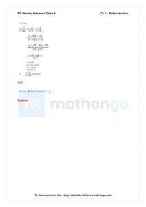RD Sharma Class 9 Solutions Chapter 3 – Rationalisation – MathonGo