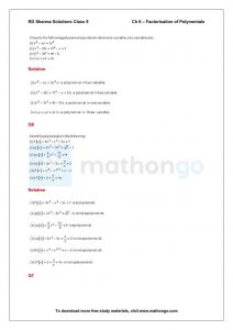 RD Sharma Class 9 Solutions Chapter 6 – Factorization of Polynomials – MathonGo