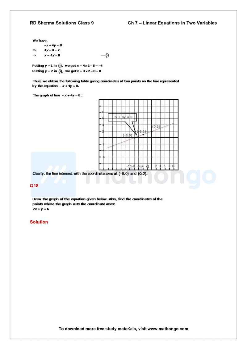 RD Sharma Class 9 Solutions Chapter 7 – Linear Equations in Two ...