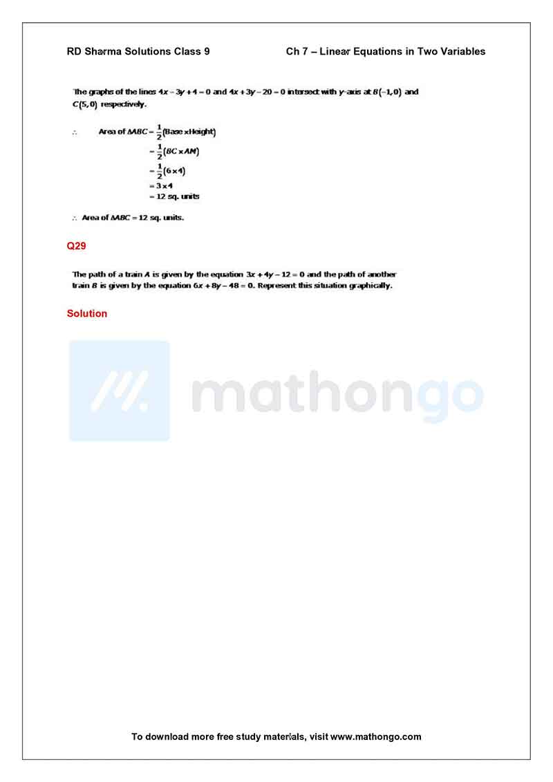 RD Sharma Class 9 Solutions Chapter 7 – Linear Equations in Two ...