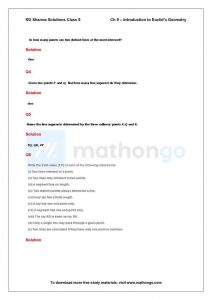 RD Sharma Class 9 Solutions Chapter 9 – Introduction to Euclid’s Geometry – MathonGo