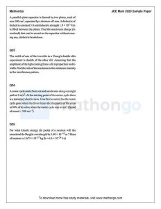 JEE Main 2020 Sample Mock Paper-4 – MathonGo