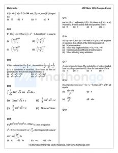 JEE Main 2020 Sample Mock Paper-4 – MathonGo