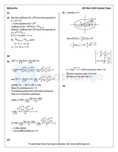 JEE Main 2020 Sample Mock Paper-4 – MathonGo