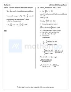 JEE Main 2020 Sample Mock Paper-4 – MathonGo