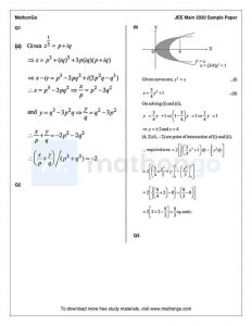 JEE Main 2020 Sample Mock Paper-5 – MathonGo
