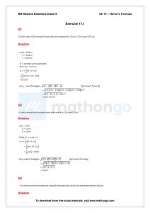 RD Sharma Class 9 Solutions Chapter 17 – Heron’s Formula – MathonGo