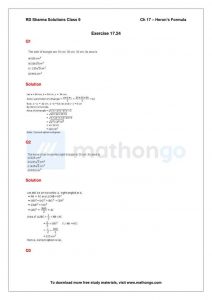 RD Sharma Class 9 Solutions Chapter 17 – Heron’s Formula – MathonGo