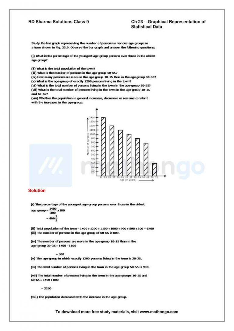RD Sharma Class 9 Solutions Chapter 23 – Graphical Representation of Statistical Data – MathonGo