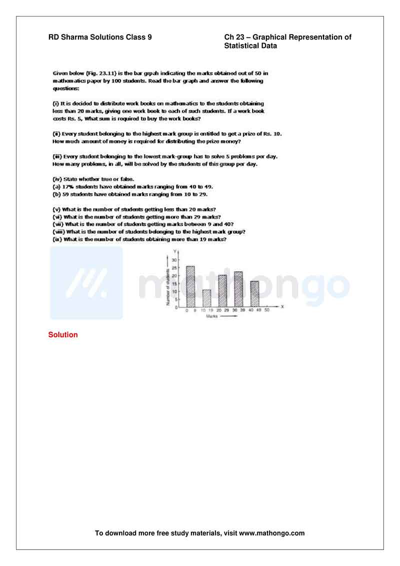 RD Sharma Class 9 Solutions Chapter 23 – Graphical Representation of ...