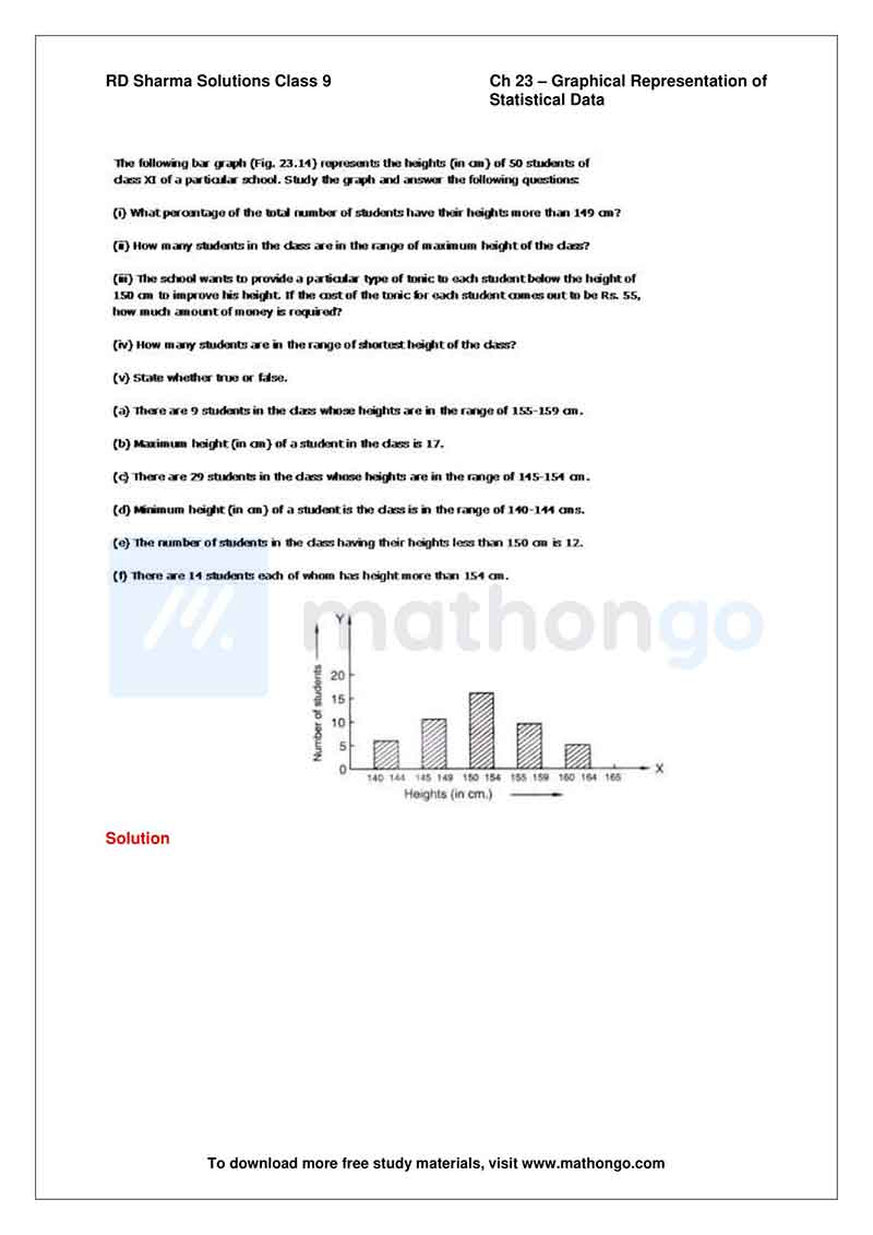 RD Sharma Class 9 Solutions Chapter 23 – Graphical Representation of ...