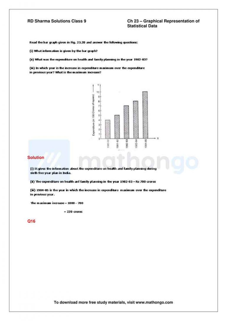 RD Sharma Class 9 Solutions Chapter 23 – Graphical Representation of Statistical Data – MathonGo