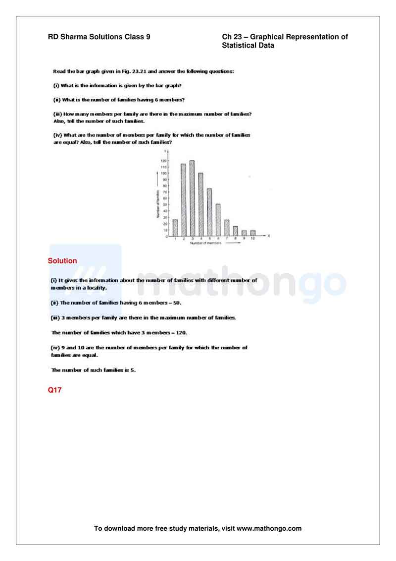RD Sharma Class 9 Solutions Chapter 23 – Graphical Representation of ...