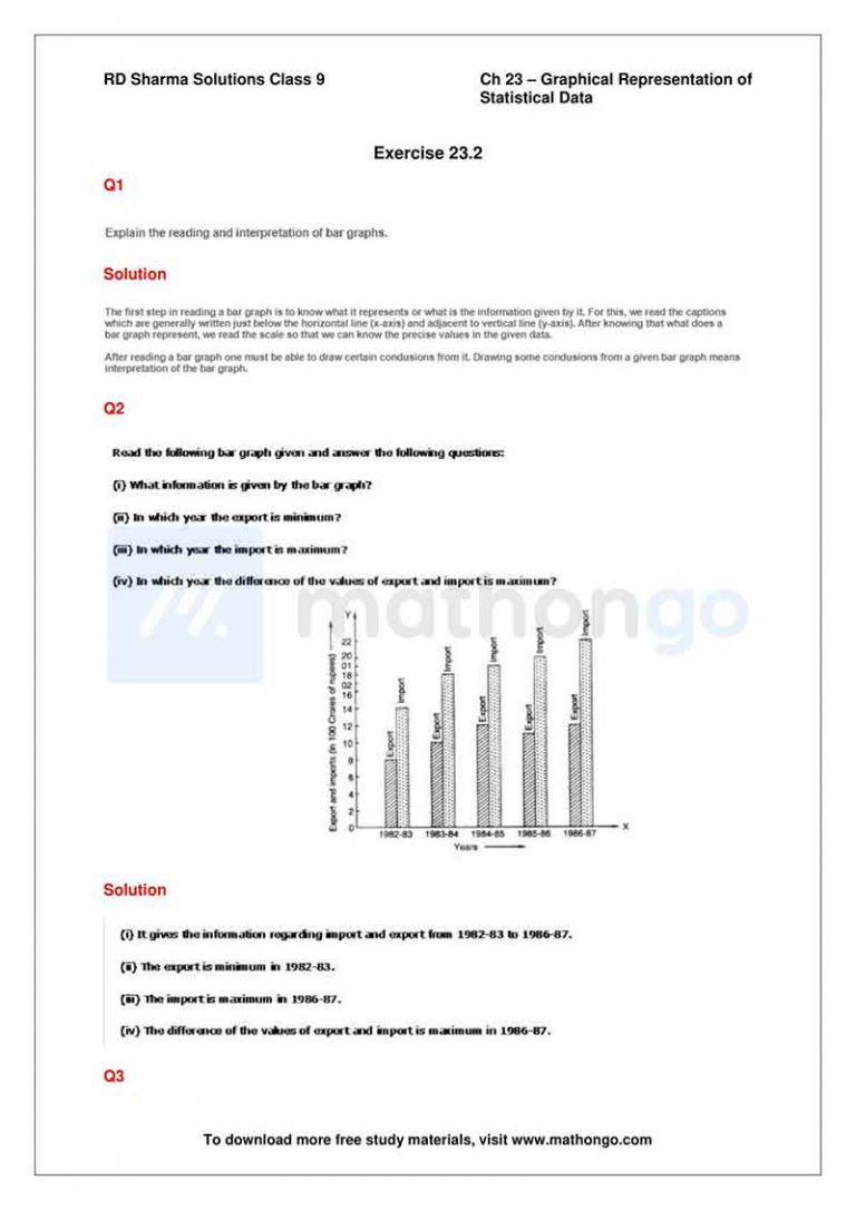 RD Sharma Class 9 Solutions Chapter 23 – Graphical Representation of Statistical Data – MathonGo