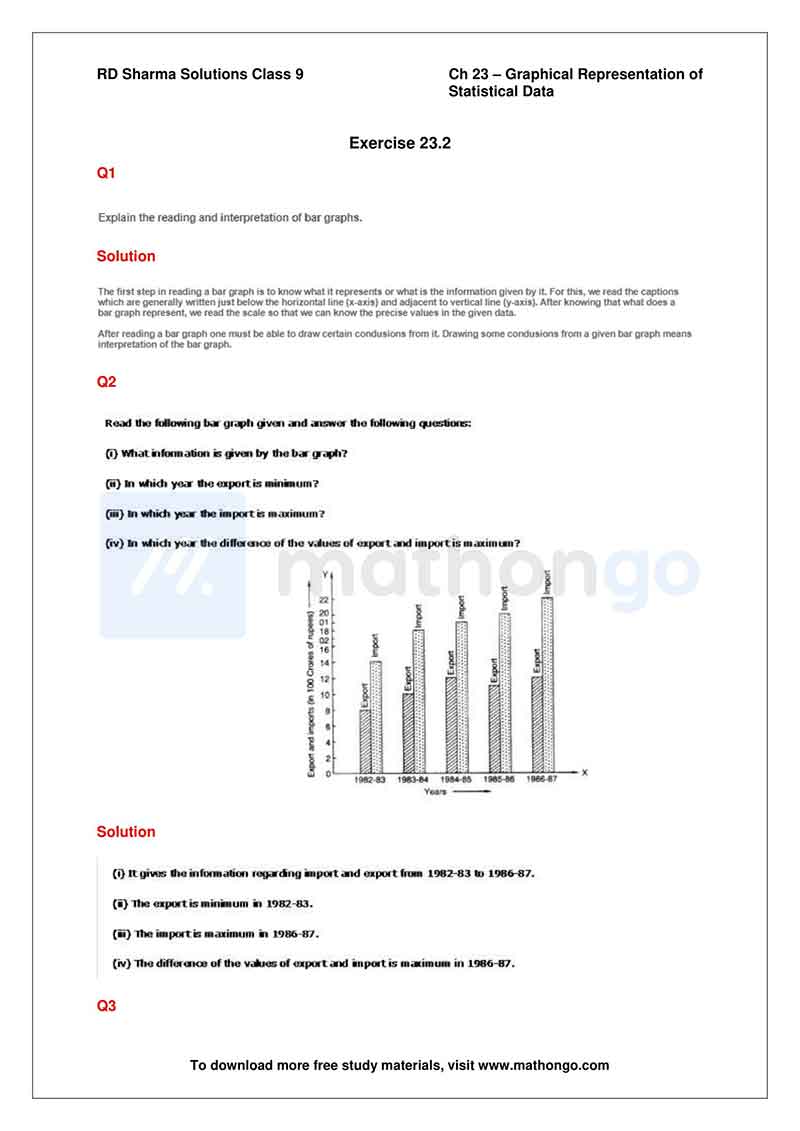 RD Sharma Class 9 Solutions Chapter 23 – Graphical Representation of ...