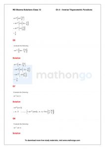 RD Sharma Class 12 Maths Solutions Chapter 4 – Inverse Trigonometric Functions – MathonGo