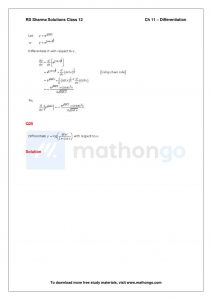 RD Sharma Class 12 Maths Solutions Chapter 11 – Differentiation – MathonGo