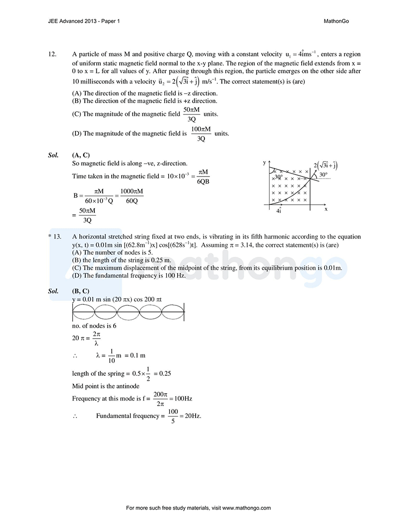 Jee Advanced 2013 Question Paper 1 Mathongo