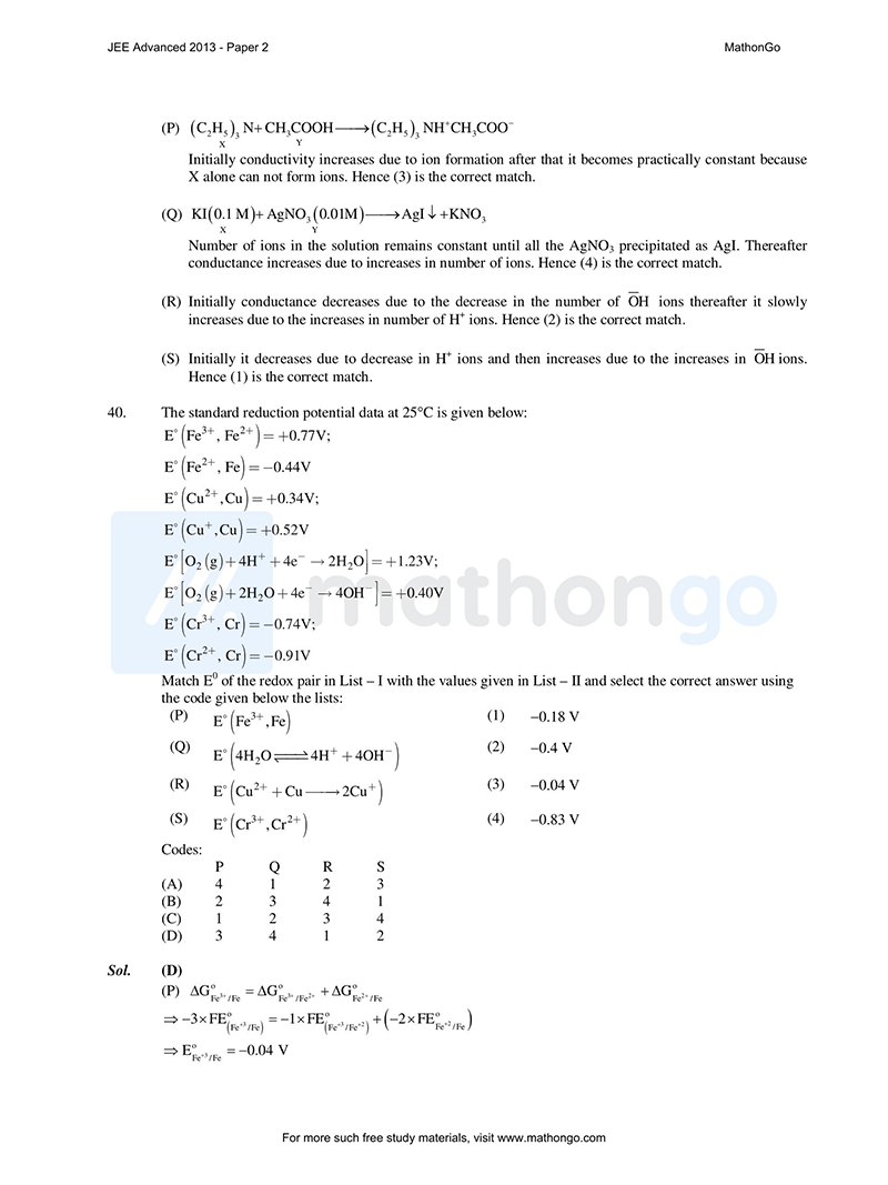 JEE Advanced 2013 Question Paper-2 – MathonGo