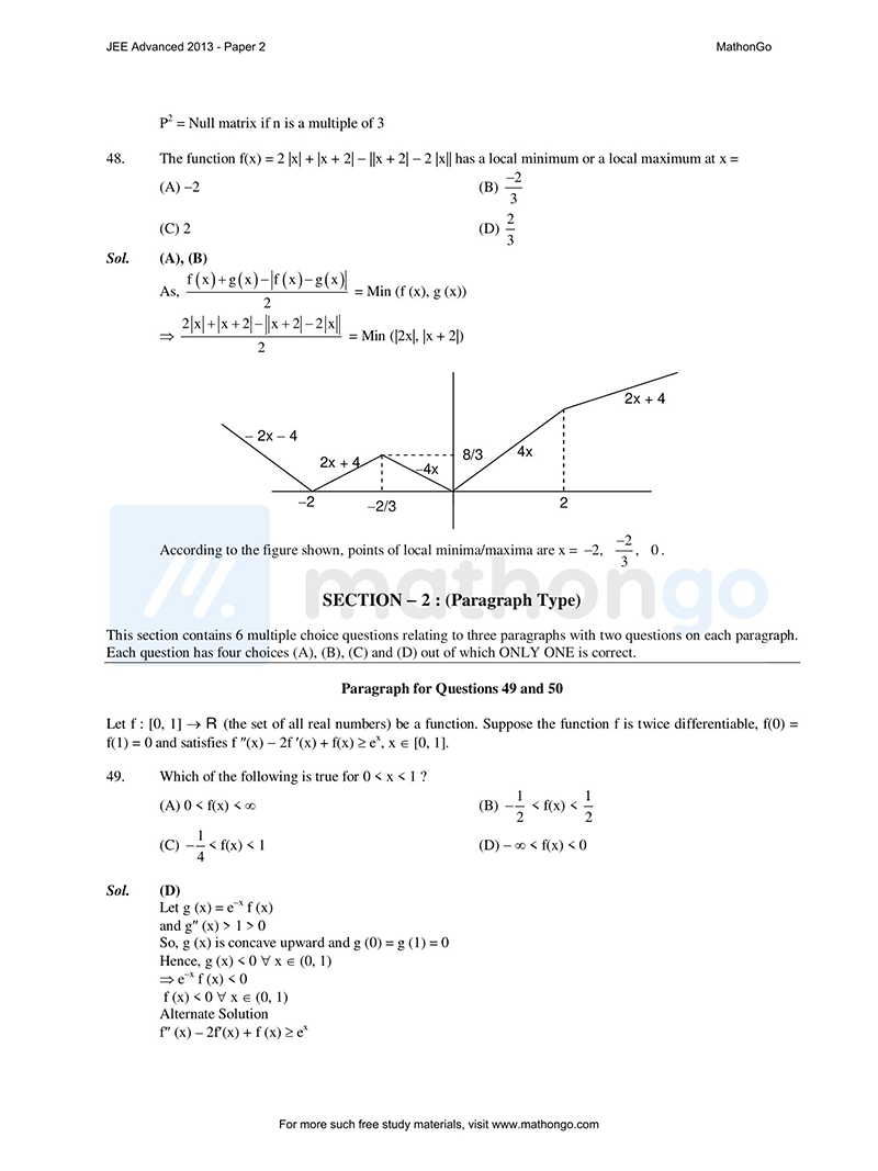 Jee Advanced 2013 Question Paper 2 Mathongo