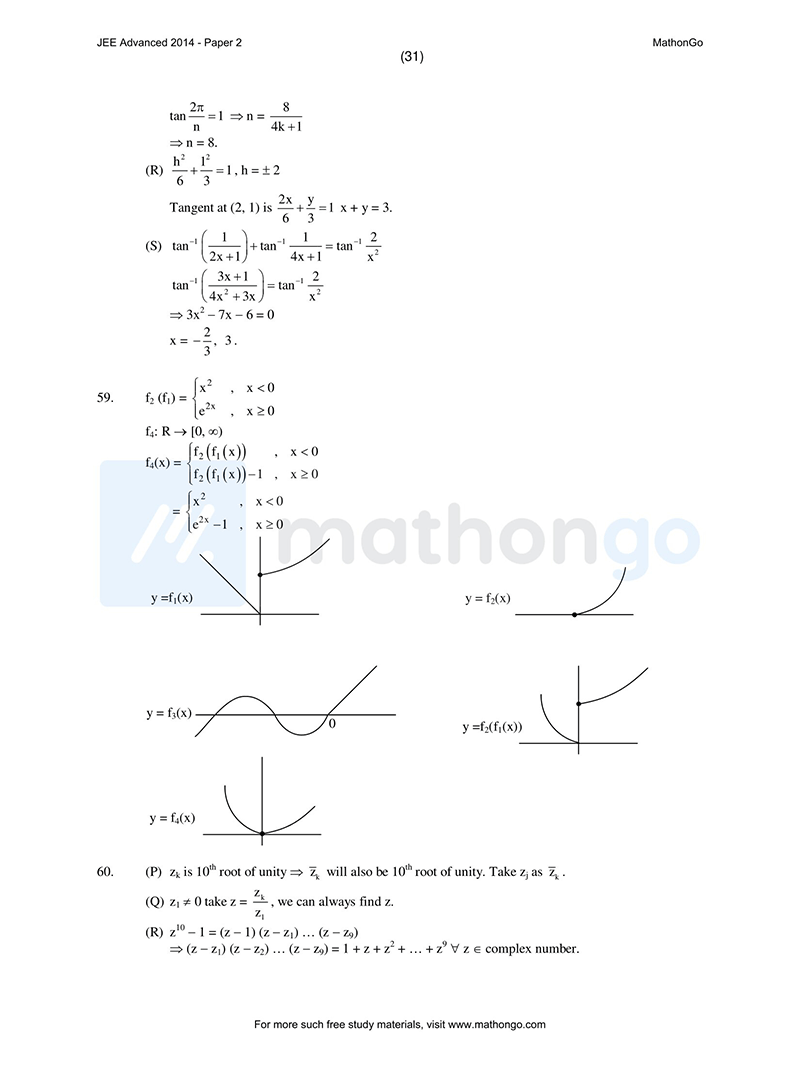 JEE Advanced 2014 Question Paper-2 – MathonGo