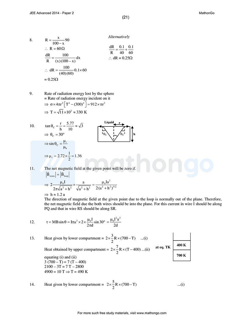 Jee Advanced 2014 Question Paper 2 Mathongo