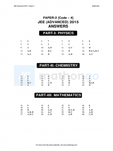 JEE Advanced 2015 Question Paper-2 – MathonGo