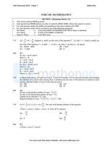 JEE Advanced 2016 Question Paper-1 – MathonGo